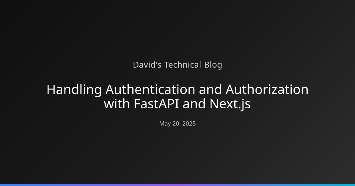 Handling Authentication and Authorization with FastAPI and Next.js